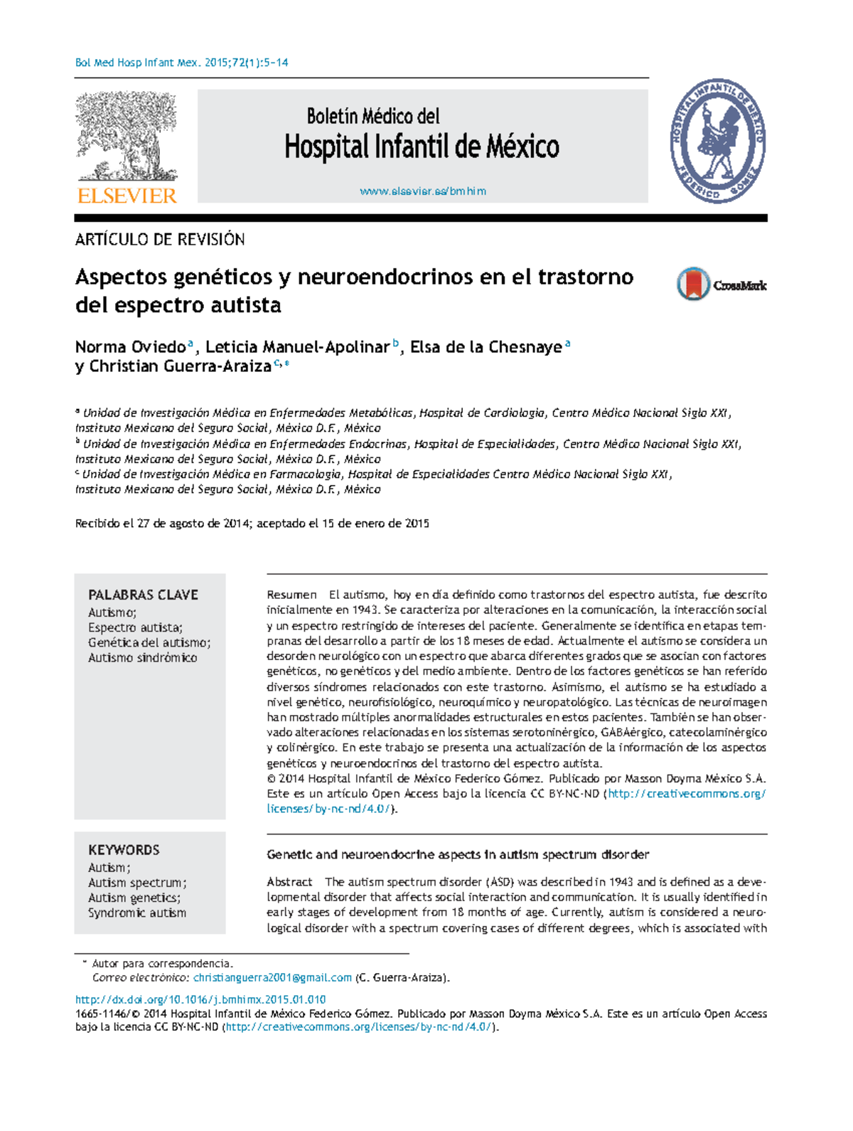 Aspectos Genéticos Y Neuroendócrinos - Bol Med Hosp Infant Mex. 2015;72 ...