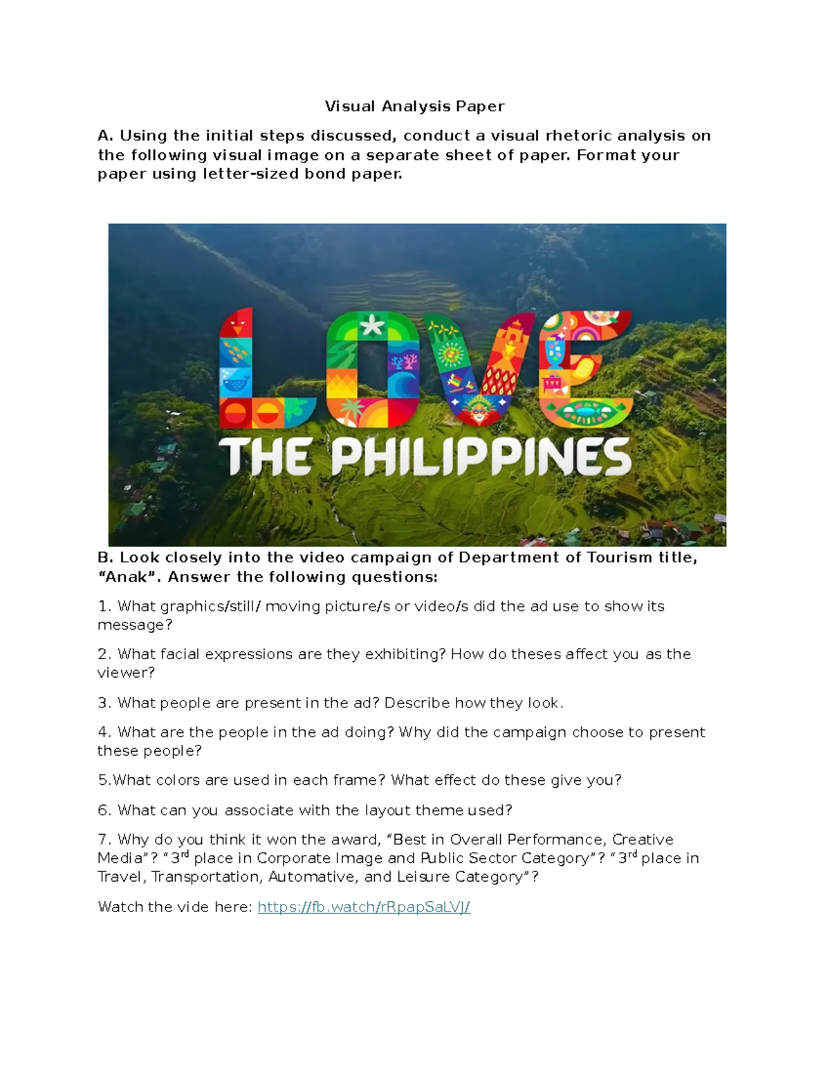 Visual-Analysis-Paper - Visual Analysis Paper A. Using the initial ...