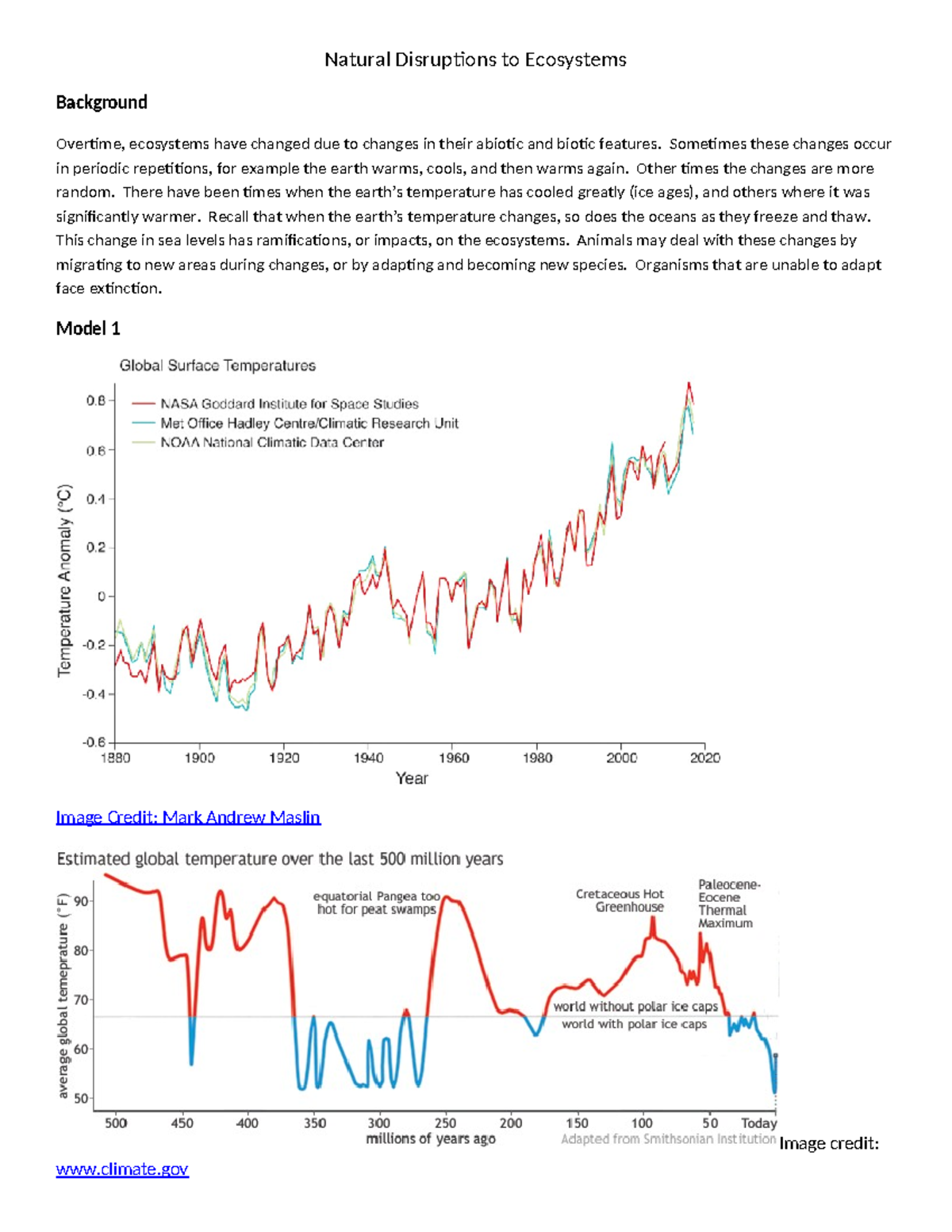 Natural Disruptions to Ecosystems - Natural Disruptions to Ecosystems ...
