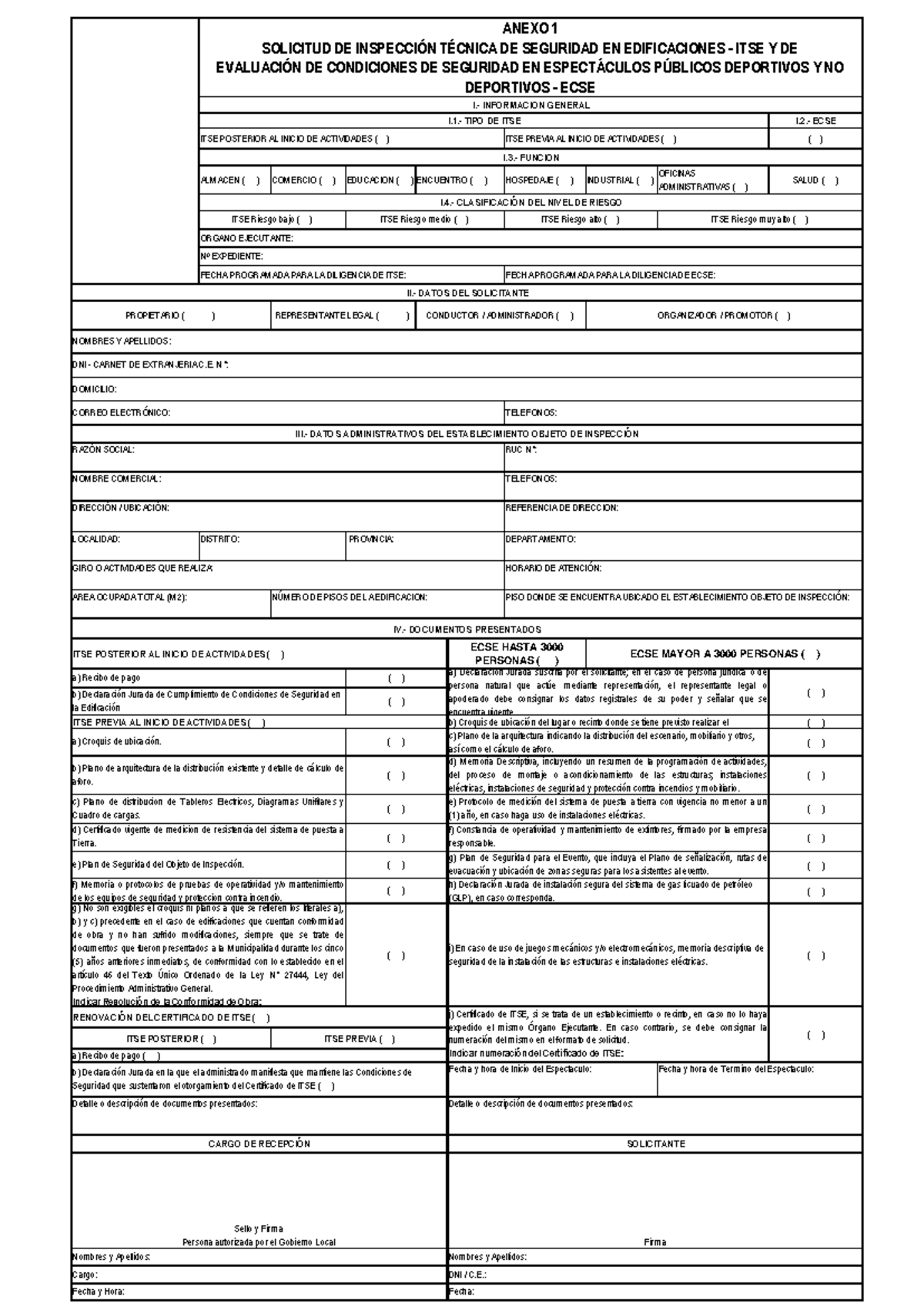 Doc1 - dsadasdas - I.- ECSE ( ) ALMACEN ( ) EDUCACION ( ) HOSPEDAJE ...