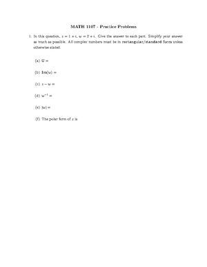 Math 1107 - Carleton - Linear Algebra I - Studocu