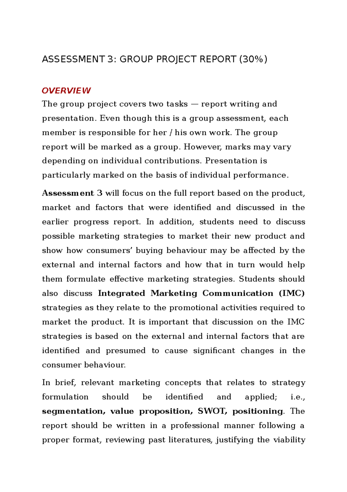 Assessment 3 Group Project Report 1 3 1 - ASSESSMENT 3: GROUP PROJECT ...