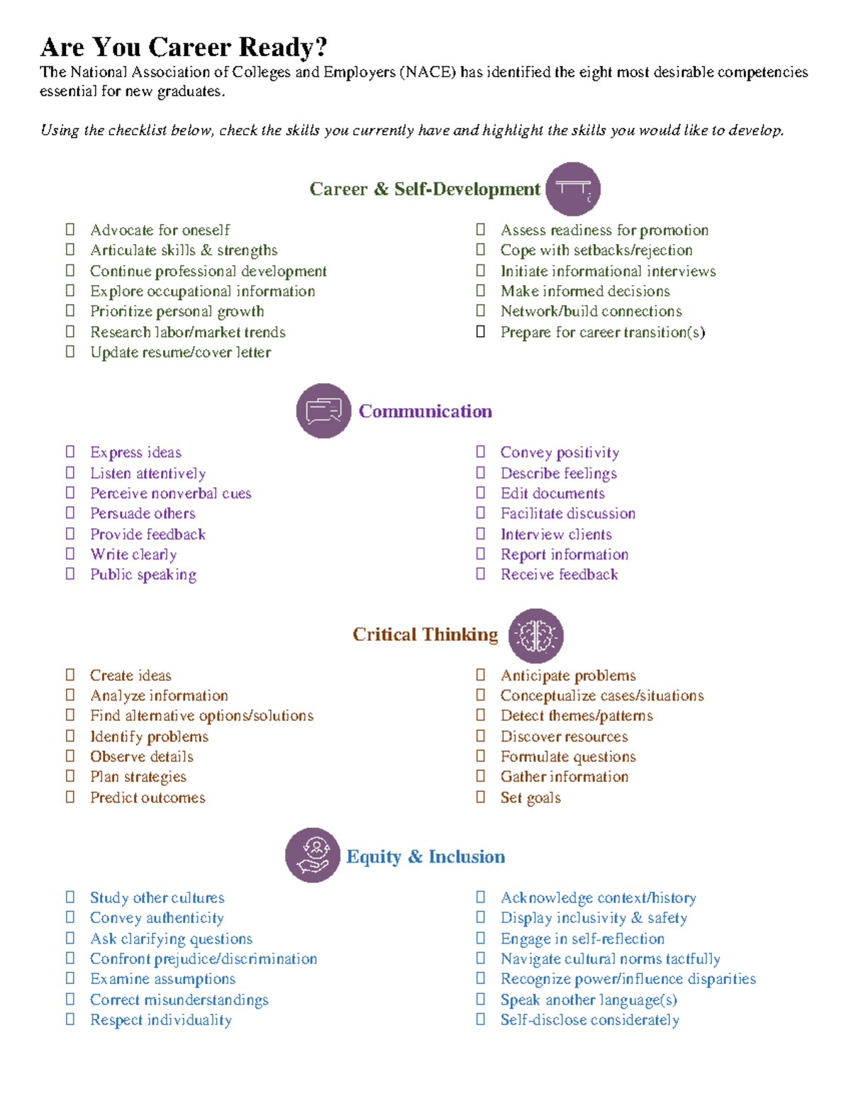 Are You Career Ready Checklist 2022 - Are You Career Ready? The ...