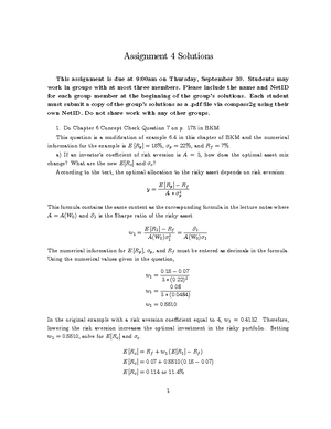 Assignment 2sol 230914 - Assignment 2 Solutions This assignment is due ...
