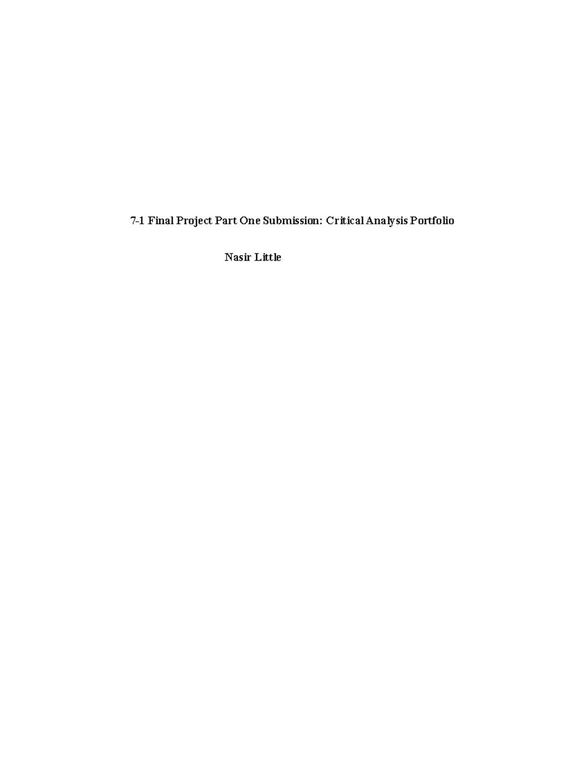 7-1 Project 1 submission IDS 403 - 7-1 Final Project Part One ...