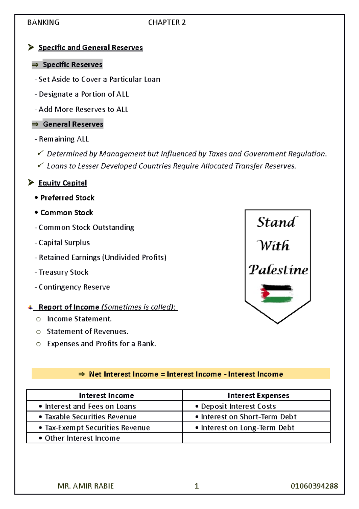 Banking Base - sdsdsd - BANKING CHAPTER 2 Specific and General Reserves ...