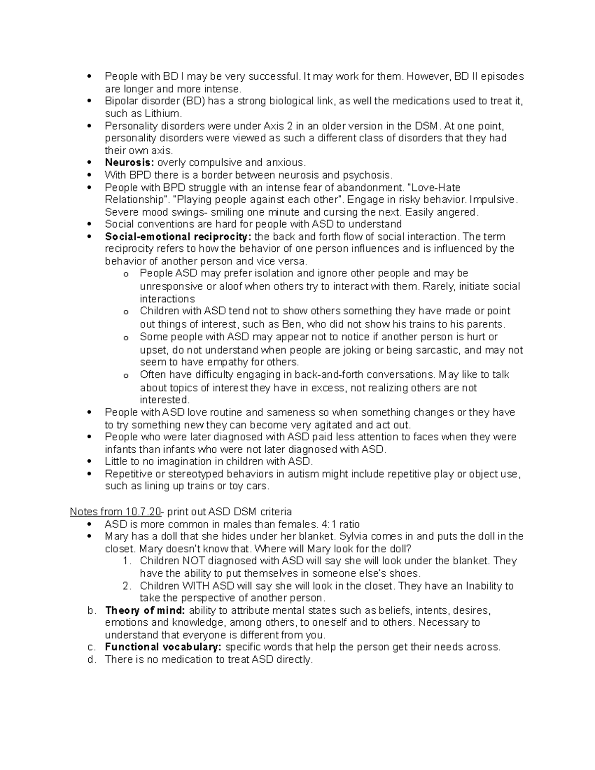 Psych 285 Notes Part 6 - Professor: George Schreiner - People with BD I ...