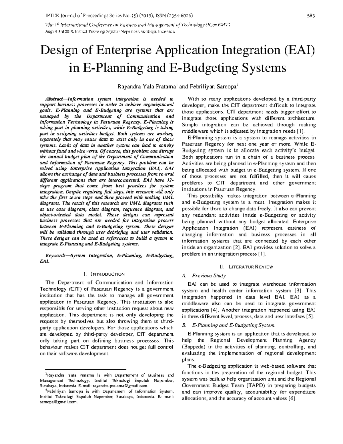 Design of Enterprise Application Integra - E-Planning and E-Budgeting ...