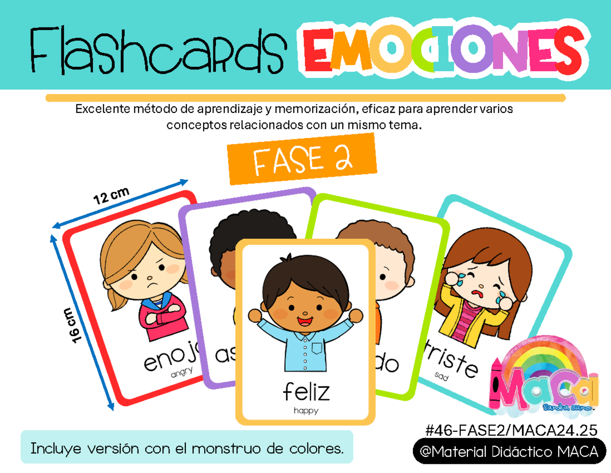 Flashcards DE Emociones 2024-2025 - Excelente método de aprendizaje y ...