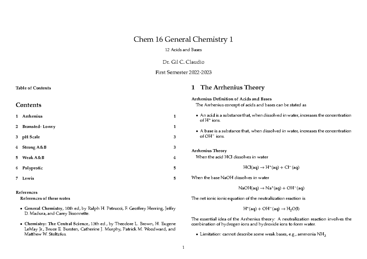 12-Acids And Bases-2 - Acids and Bases - Chem 16 General Chemistry 1 12 ...
