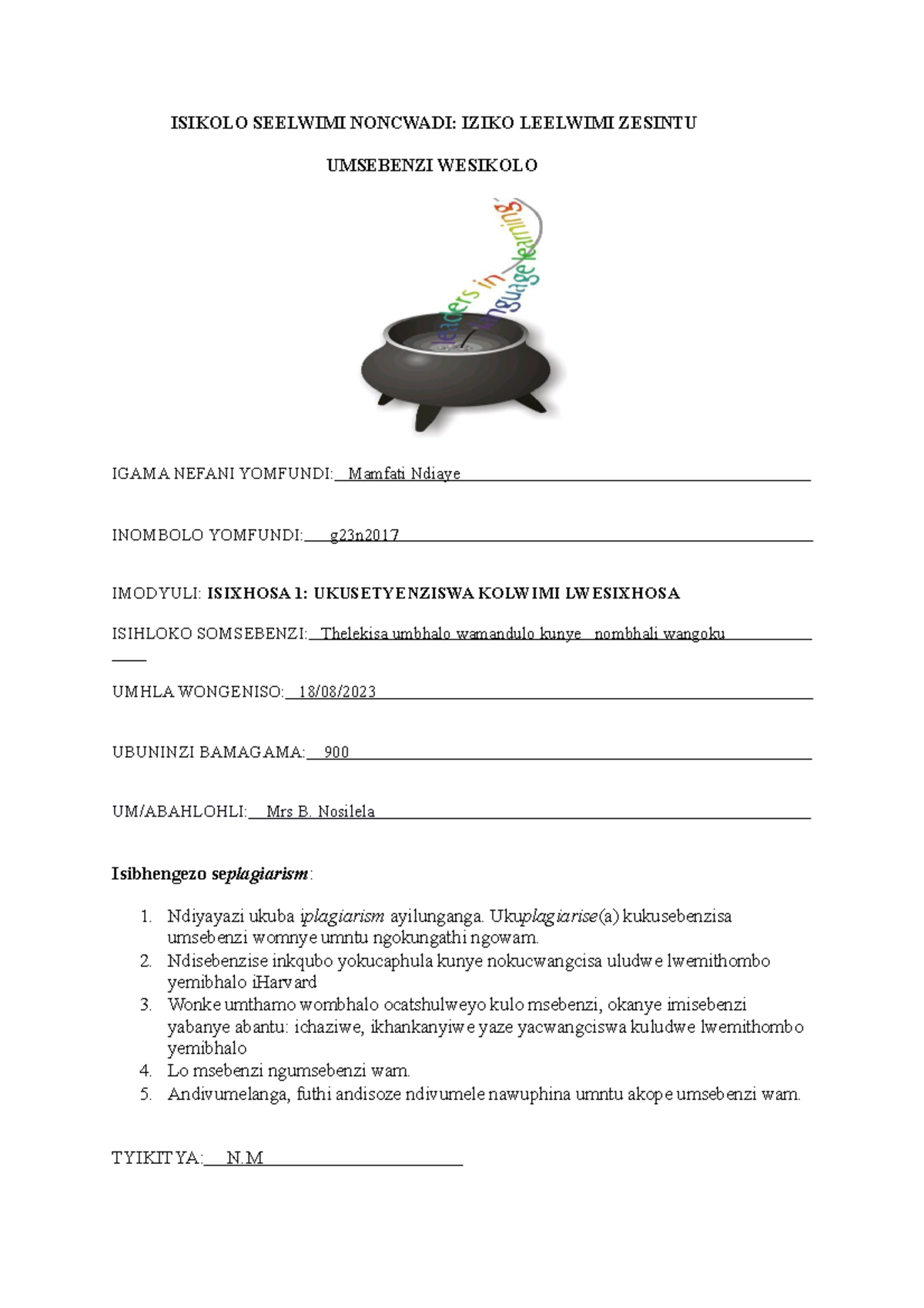 102 isixhos Essay - help to understand more about isinguni - ISIKOLO ...