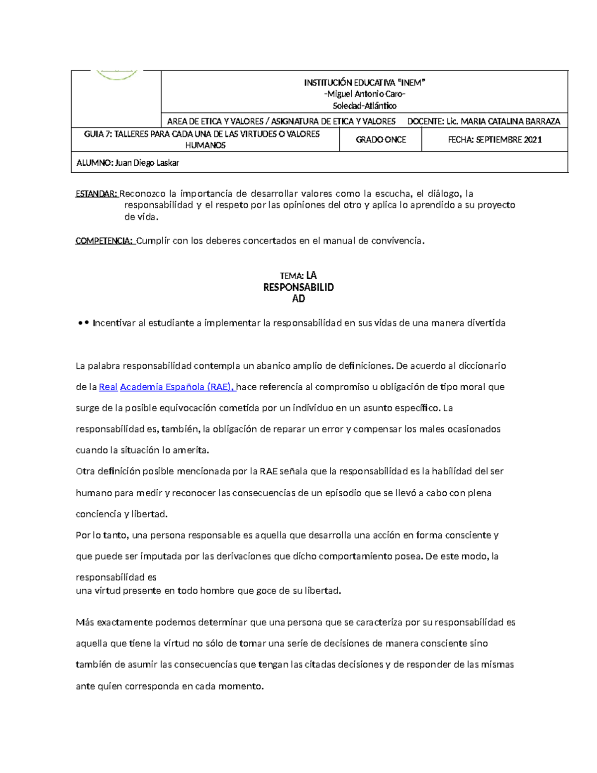 Etica 2 periodo 3 para hacer - INSTITUCIÓN EDUCATIVA “INEM” -Miguel ...