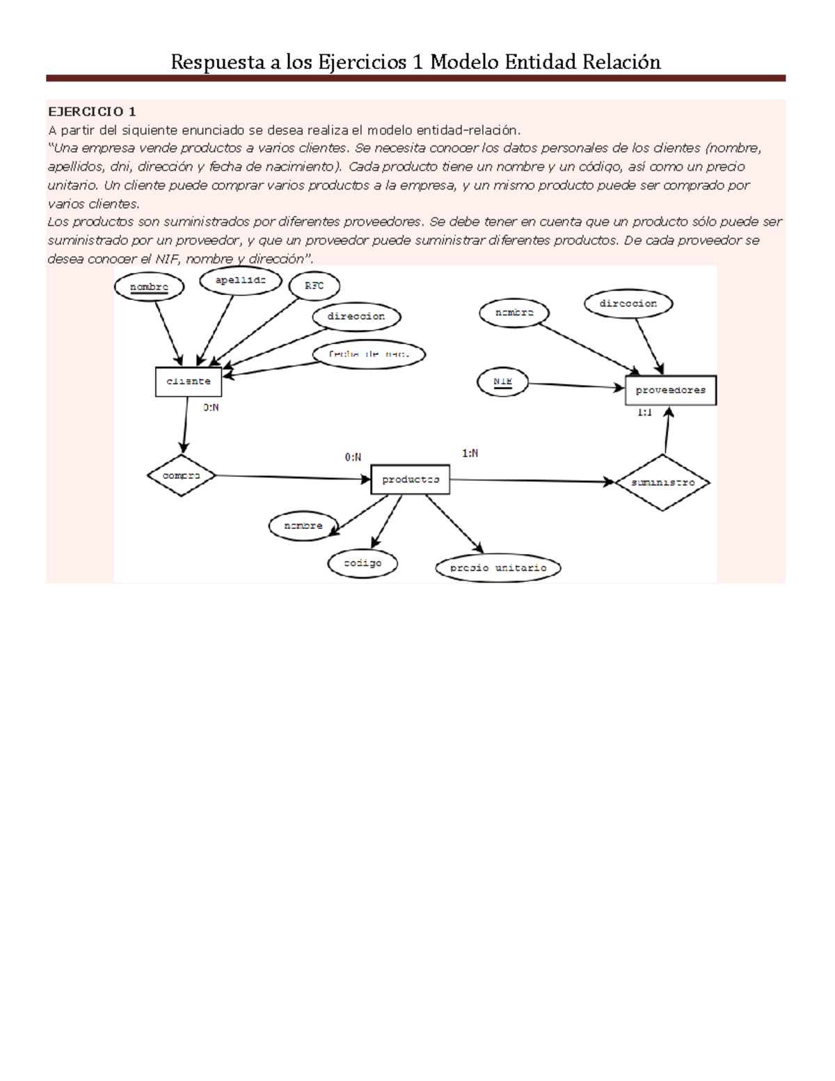 Respuestas a Ejercicios 1 - EJERCICIO 1 A partir del siguiente ...