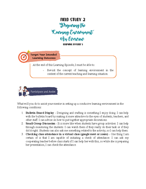 Field Study 2 Learning Episode 7 - FIELD STUDY 2 Learning Episode 7 (Making On-line or Virtual ...