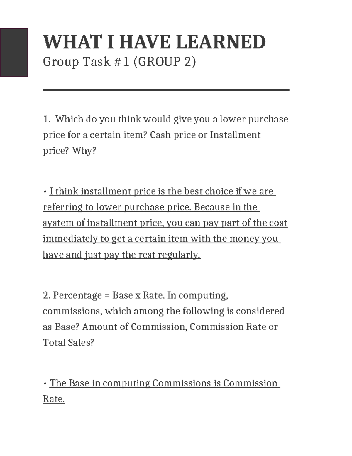 Document - recognition and careful observation of the new lesson ...