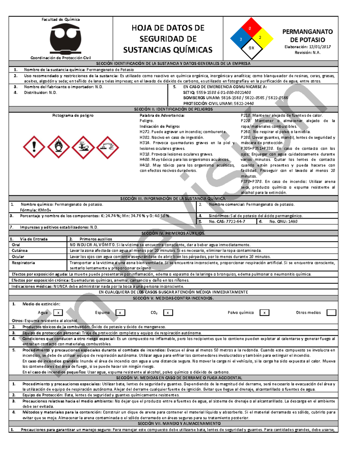 MSDS 25 esp - hoja de datos de seguridad - Facultad de Química ...