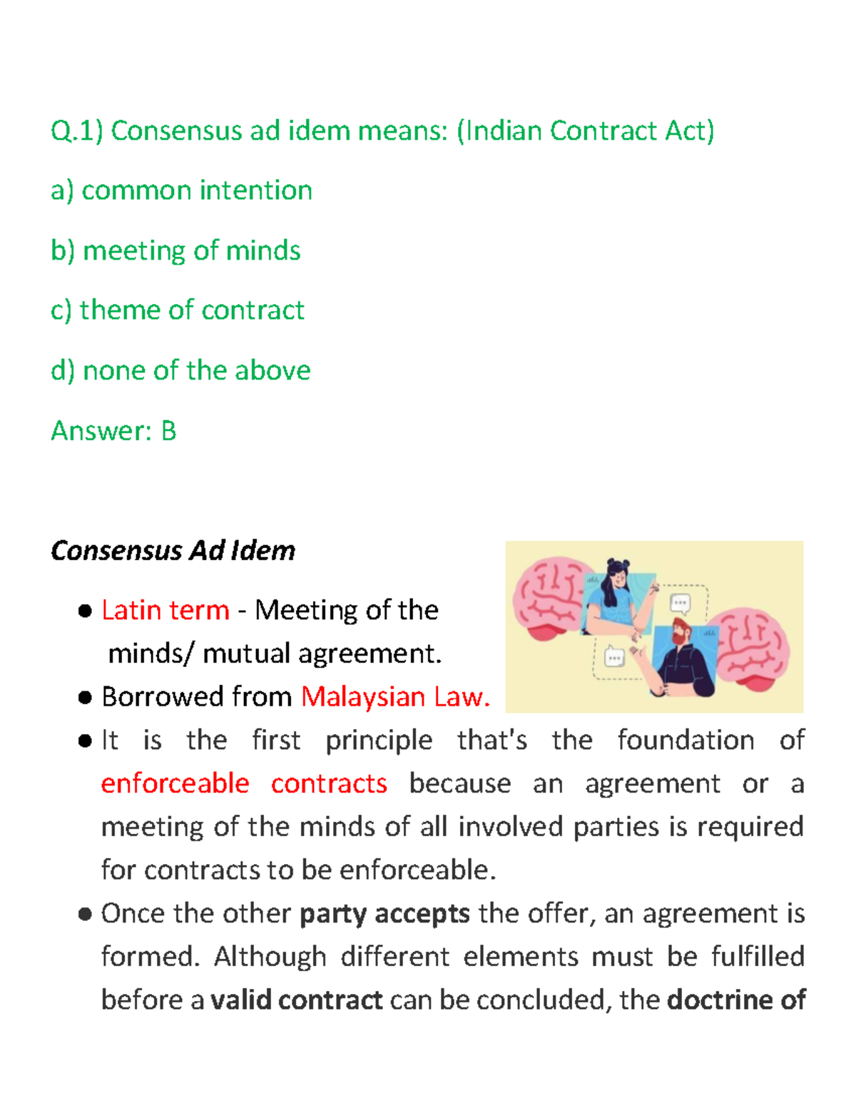 Varshini-Content Curation Assignment - Q) Consensus ad idem means ...