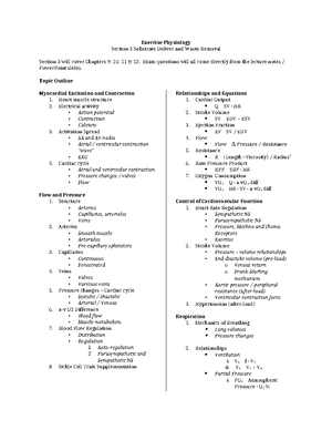 Section 4 Overview - Exercise Physiology Section 4 Performance and ...