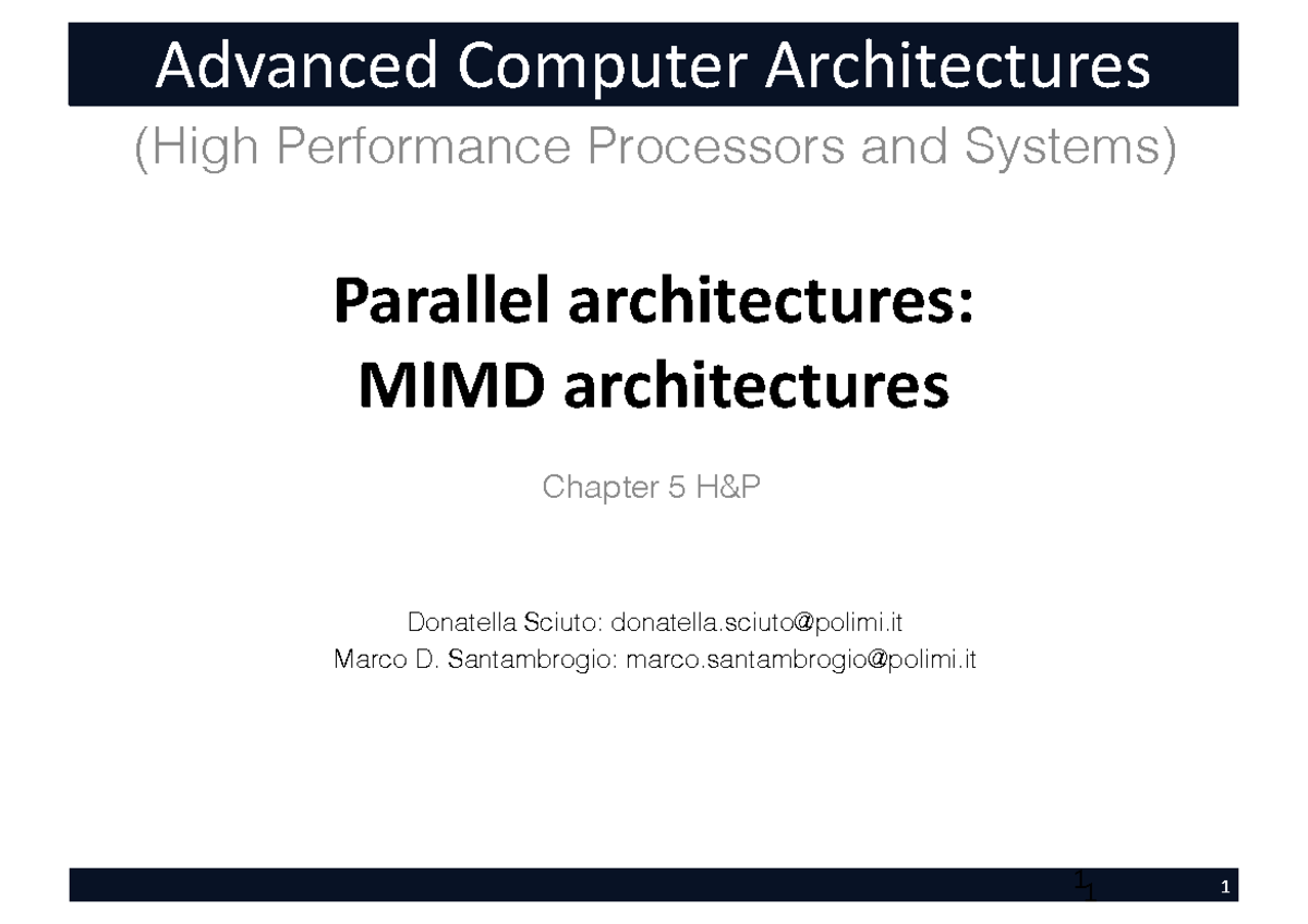 19. MIMD architectures - Warning: TT: undefined function: 32 Warning: TT: undefined function: 32 ...