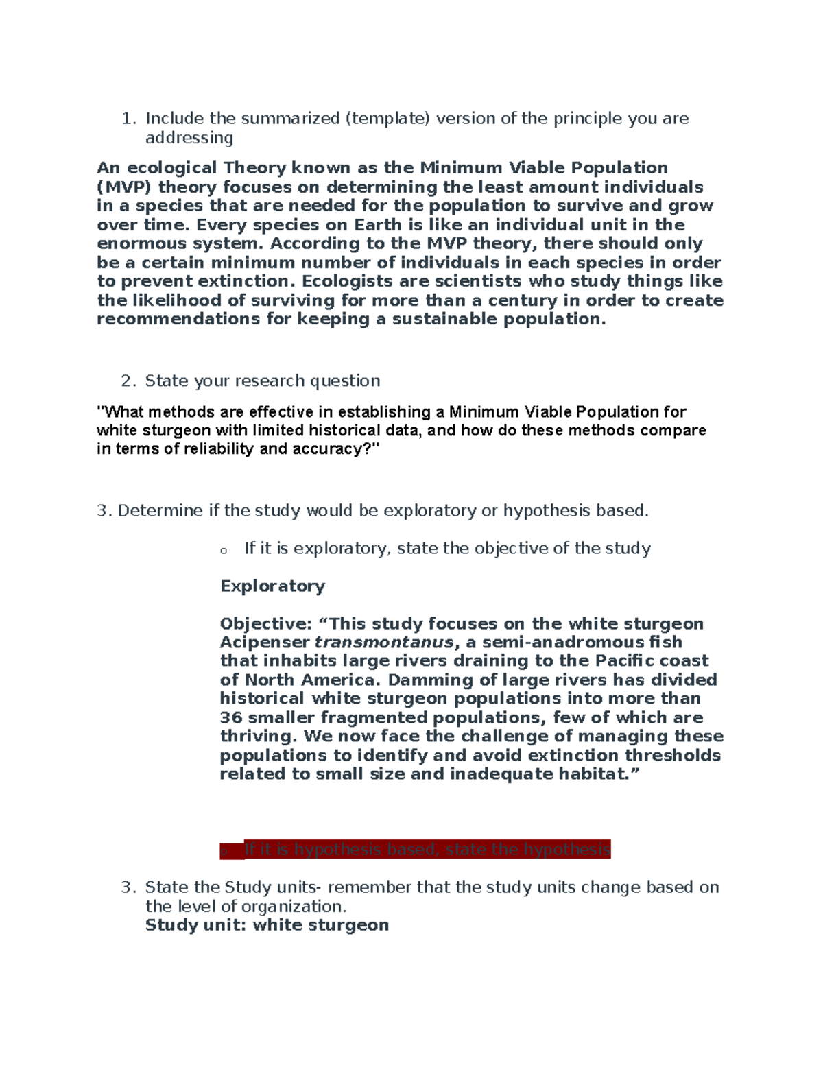 AA-9 2 - ecology asignment - 1. Include the summarized (template ...
