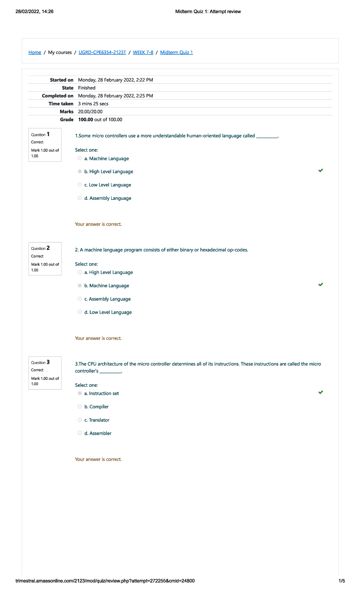 Midter Quiz 1 2nd attmept - Principles of Operating systems - Studocu