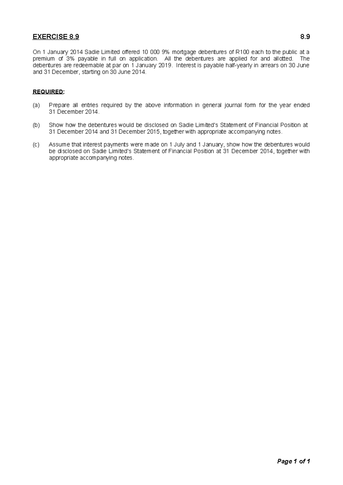 Exercise 8.9 (2024) - work on preference shares and ordinary shares ...