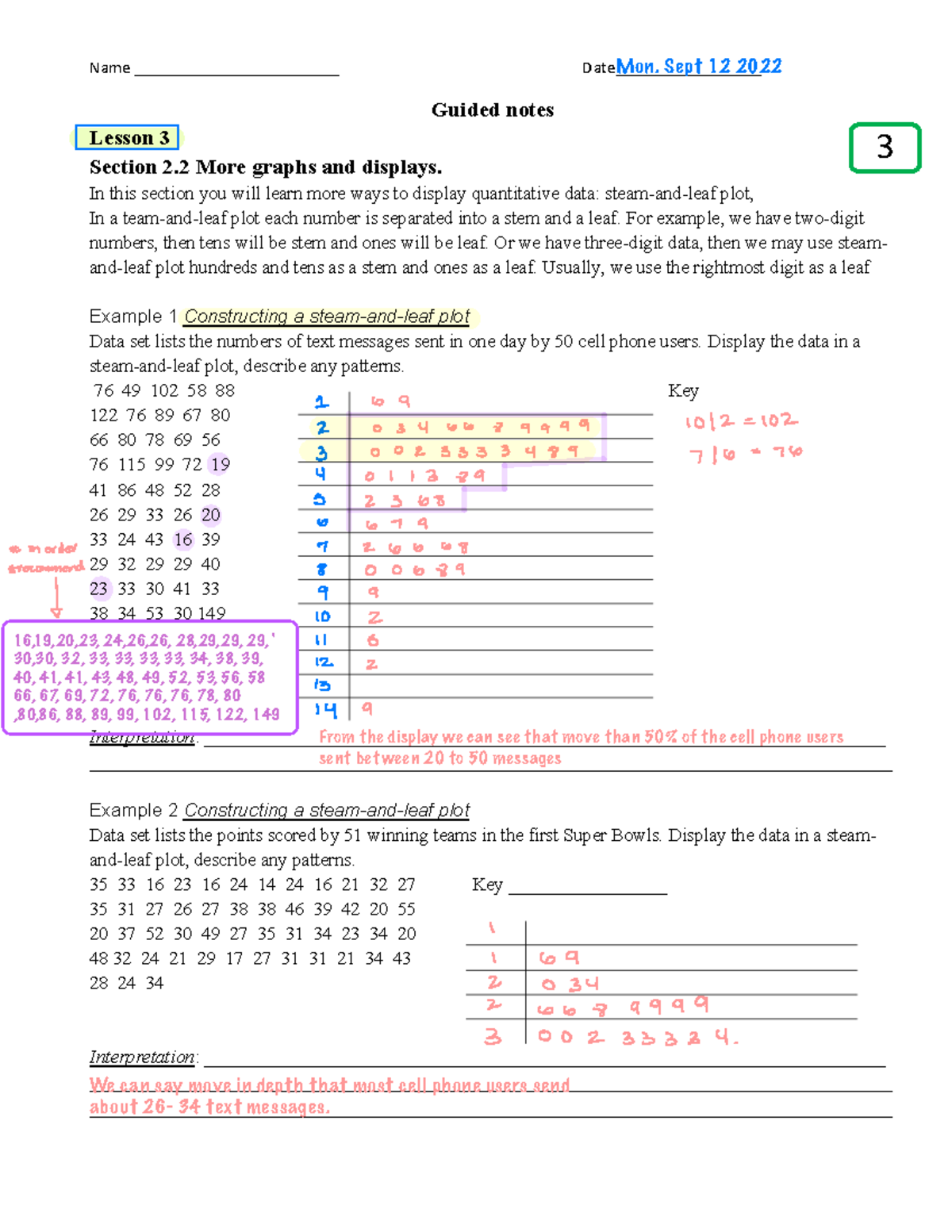 Lesson -3 - Name ________________________ Date_________________ Guided ...