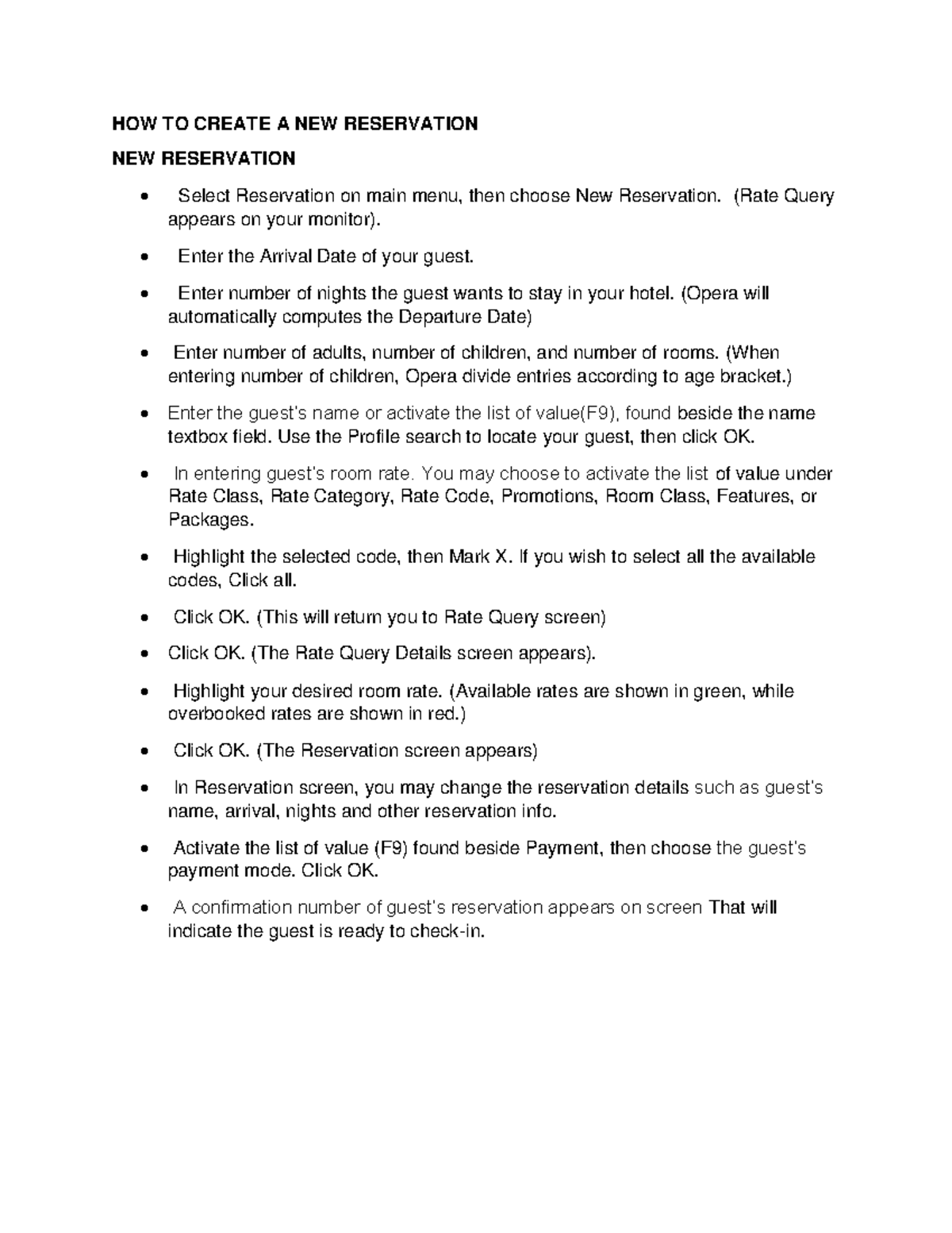 HOW TO Create A NEW Reservation IN Opera PMS - Hotel and Restaurant ...