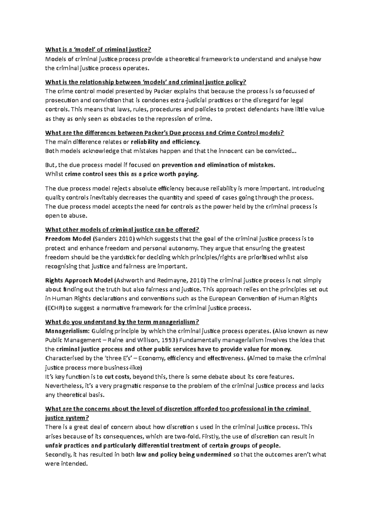 Models and Criminal justice 10 - What is a of criminal justice? Models ...