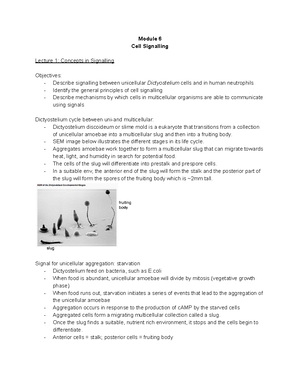 MOdule 4 Applied - Bio detailed notes for lecture for cell biology - As ...