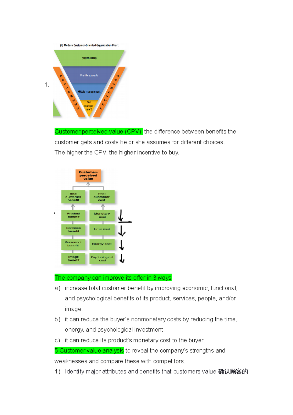 5 - Summary marketing theory and practice - 1. Customer perceived value ...