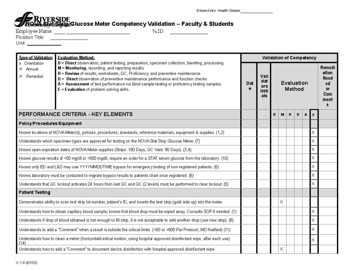 3-NOVA Competency Validation Faculty and Students (2) - NOVA Stat Strip ...