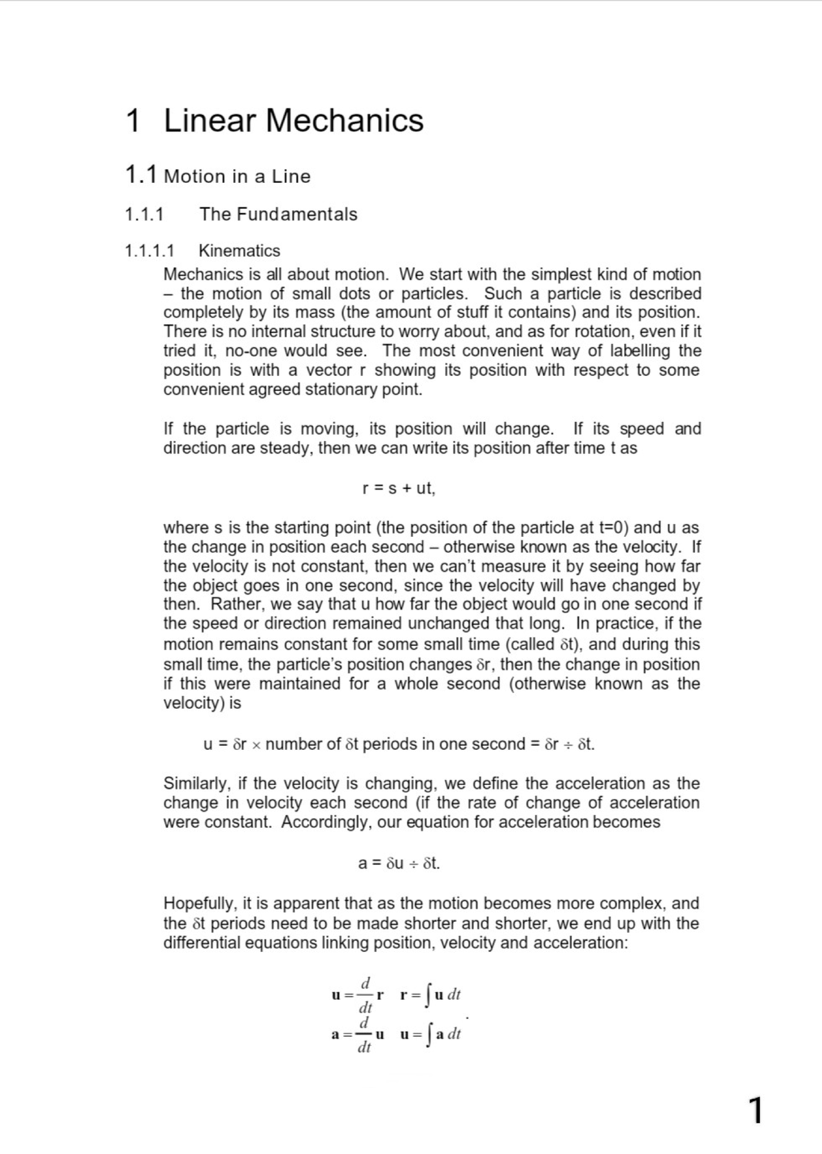 Advance Physics Notes Linear Mechanics- Motion In A Line - Studocu