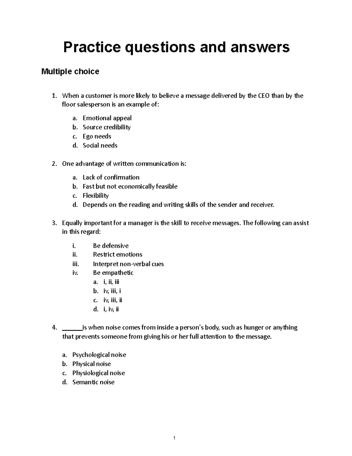 Practice questions and answers - Practice questions and answers ...