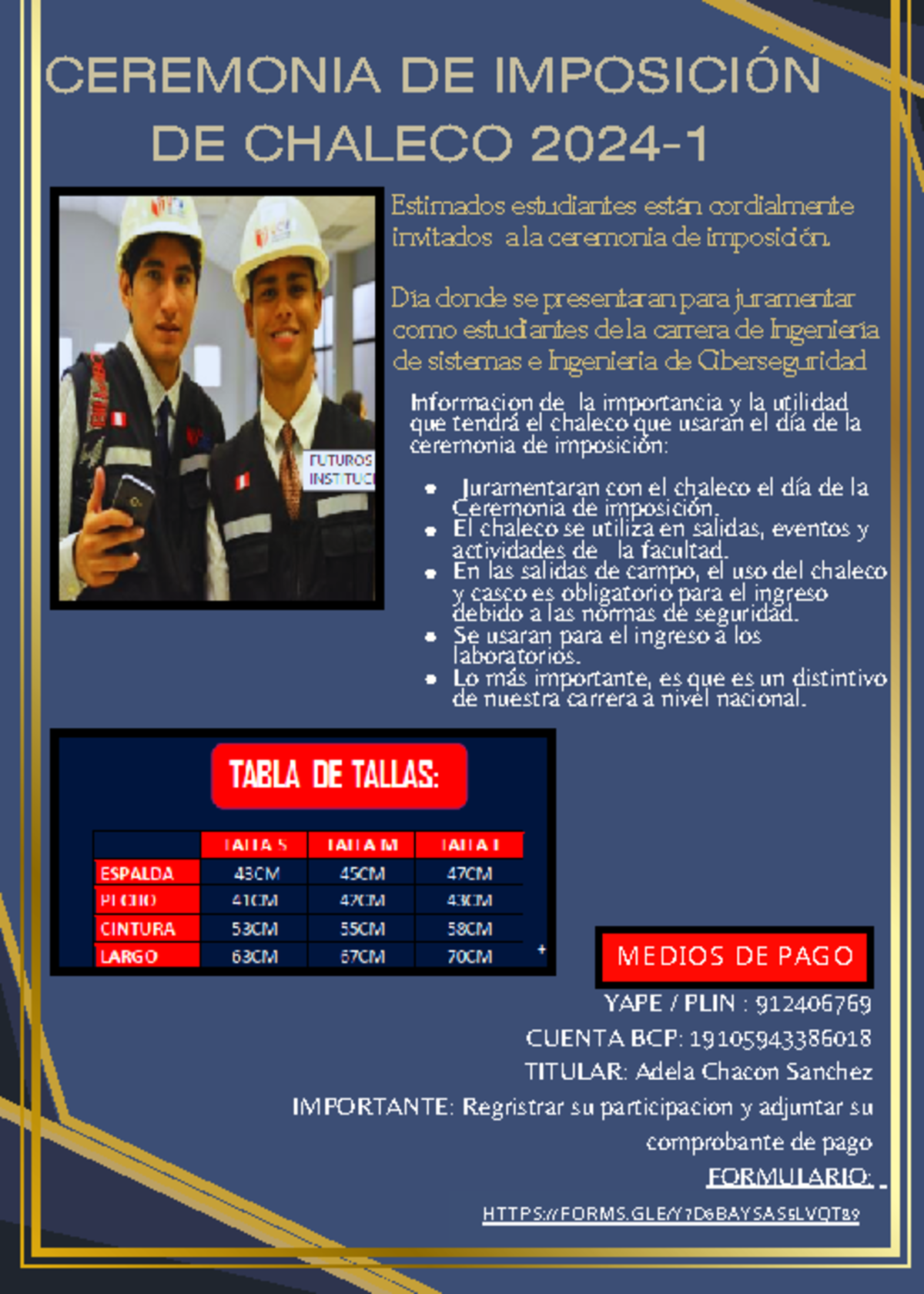Invitación Ceremonia de Imposicion Sistemas Y Ciberseguridad - MEDIOS ...