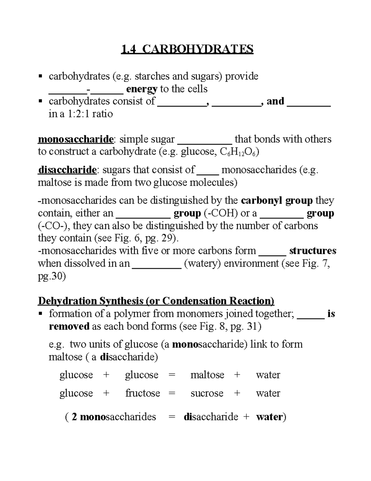 Carbohydrates Biology Visionlearning