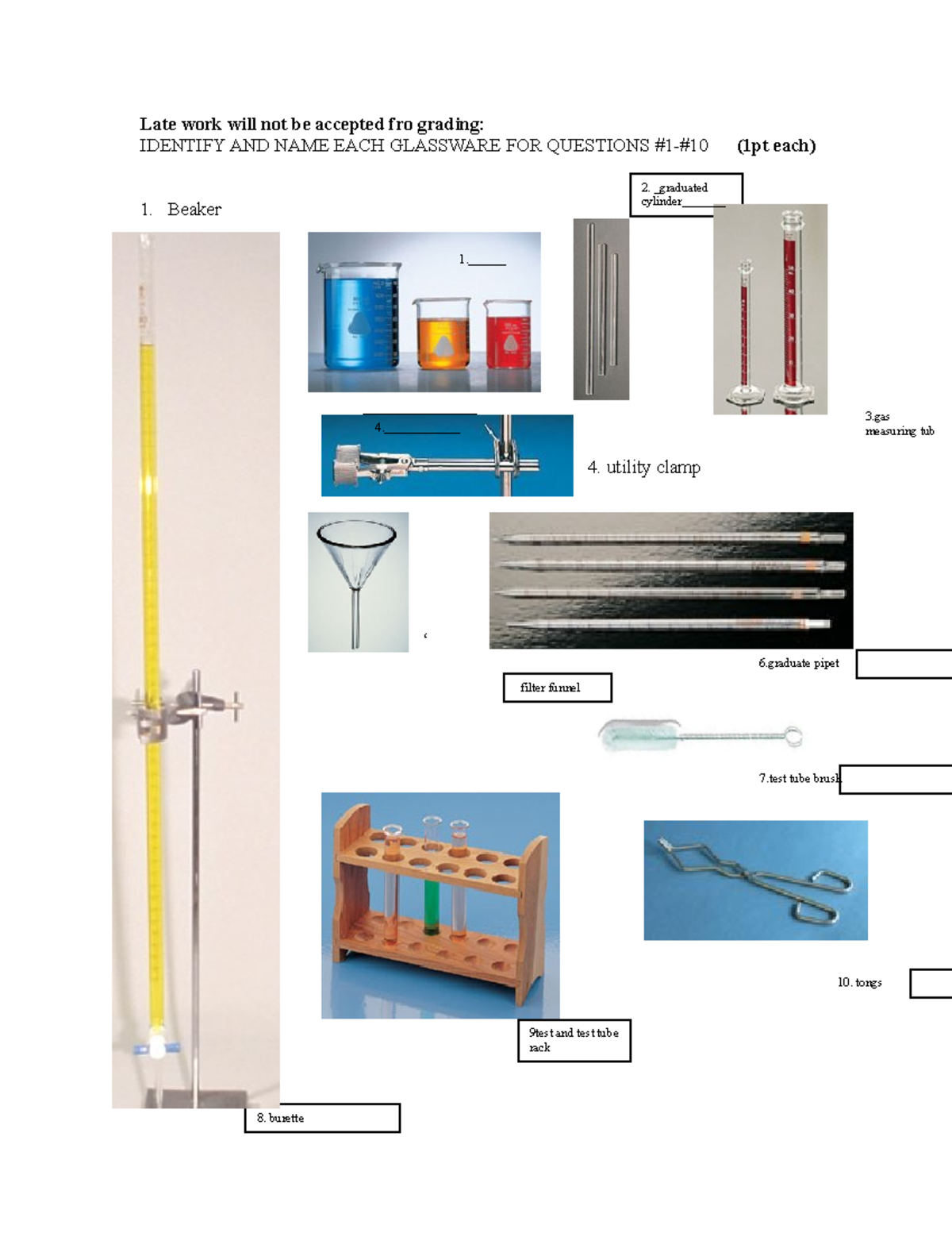 Chem 107 Final Exam - Late work will not be accepted fro grading ...
