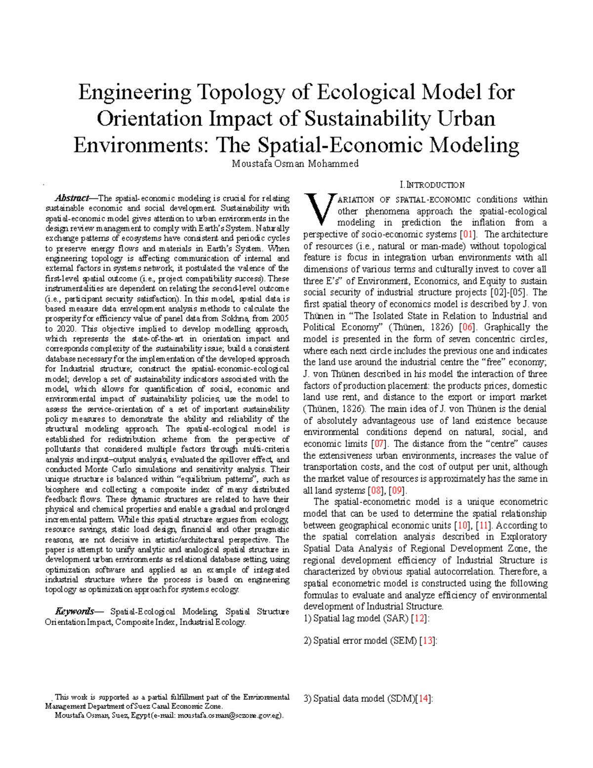 Spatial Economic Paper 2022-44 - Abstract—The spatial-economic modeling ...