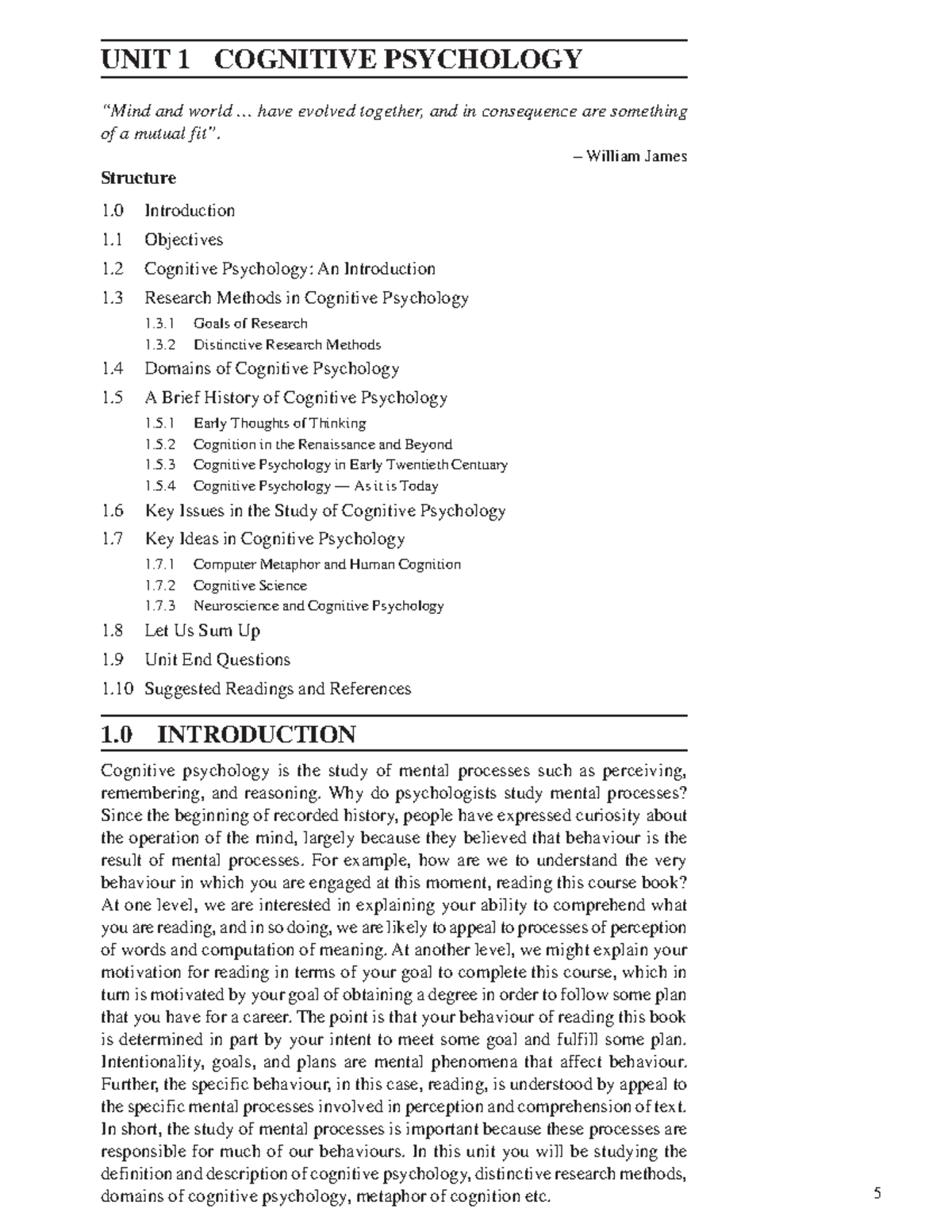 Cognitive Psychology Unit-1 - 5 Cognitive Psychology UNIT 1 COGNITIVE ...