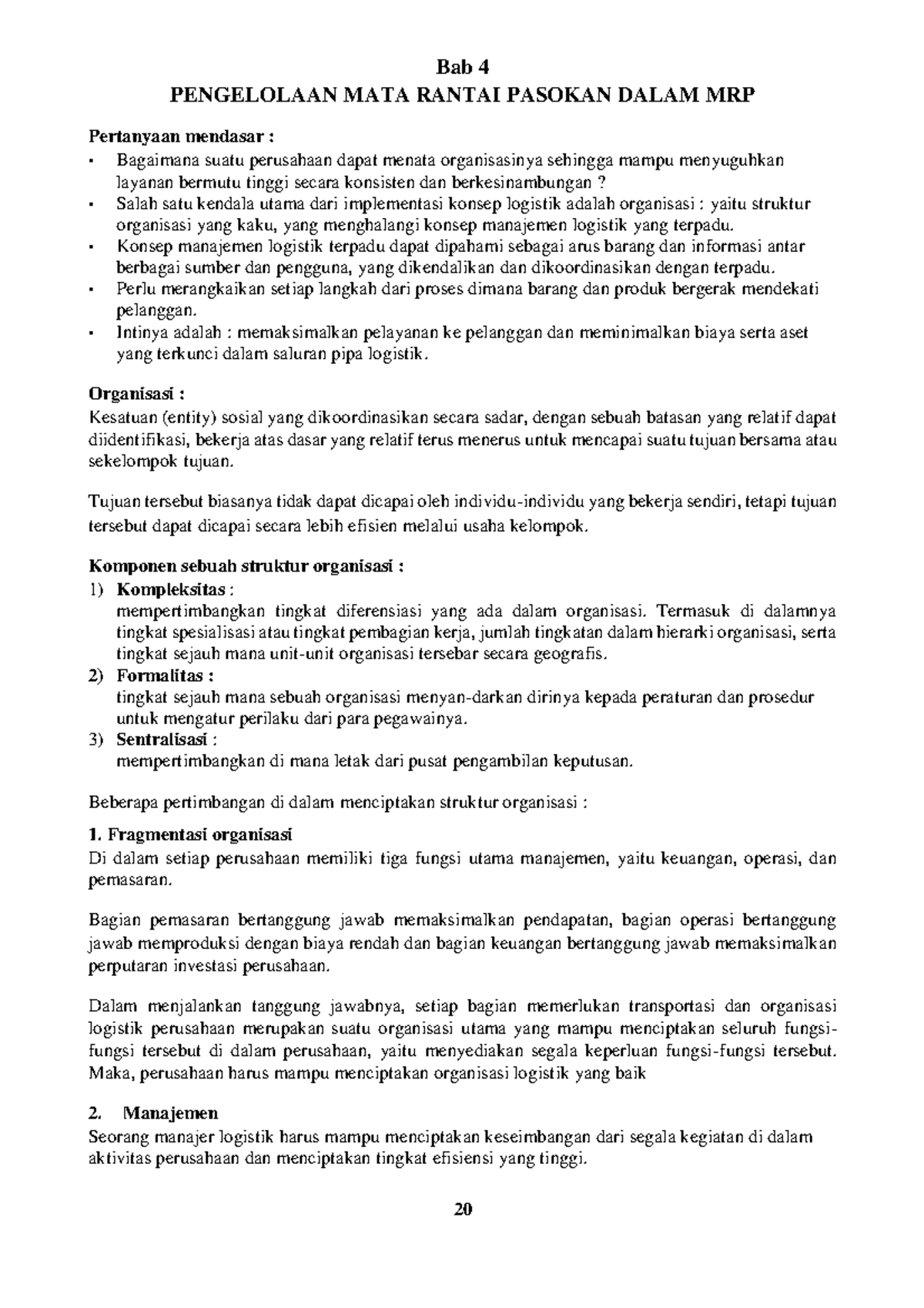 Bab 4 Pengelolaan Mata Rantai Pasokan Dalam MRP - Bab 4 PENGELOLAAN ...