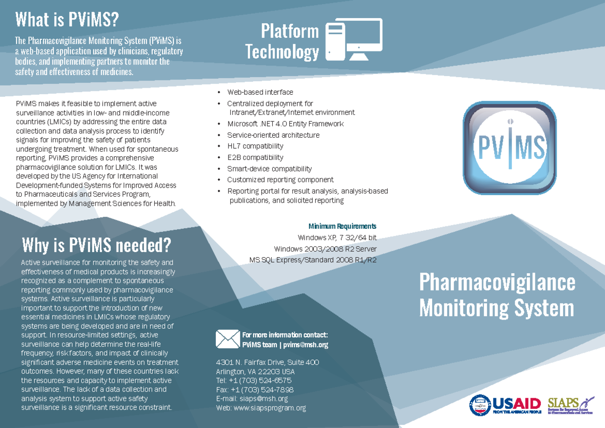 PVi MSbrochure 10 14 16 - Pharmacovigilance Monitoring System PViMS ...