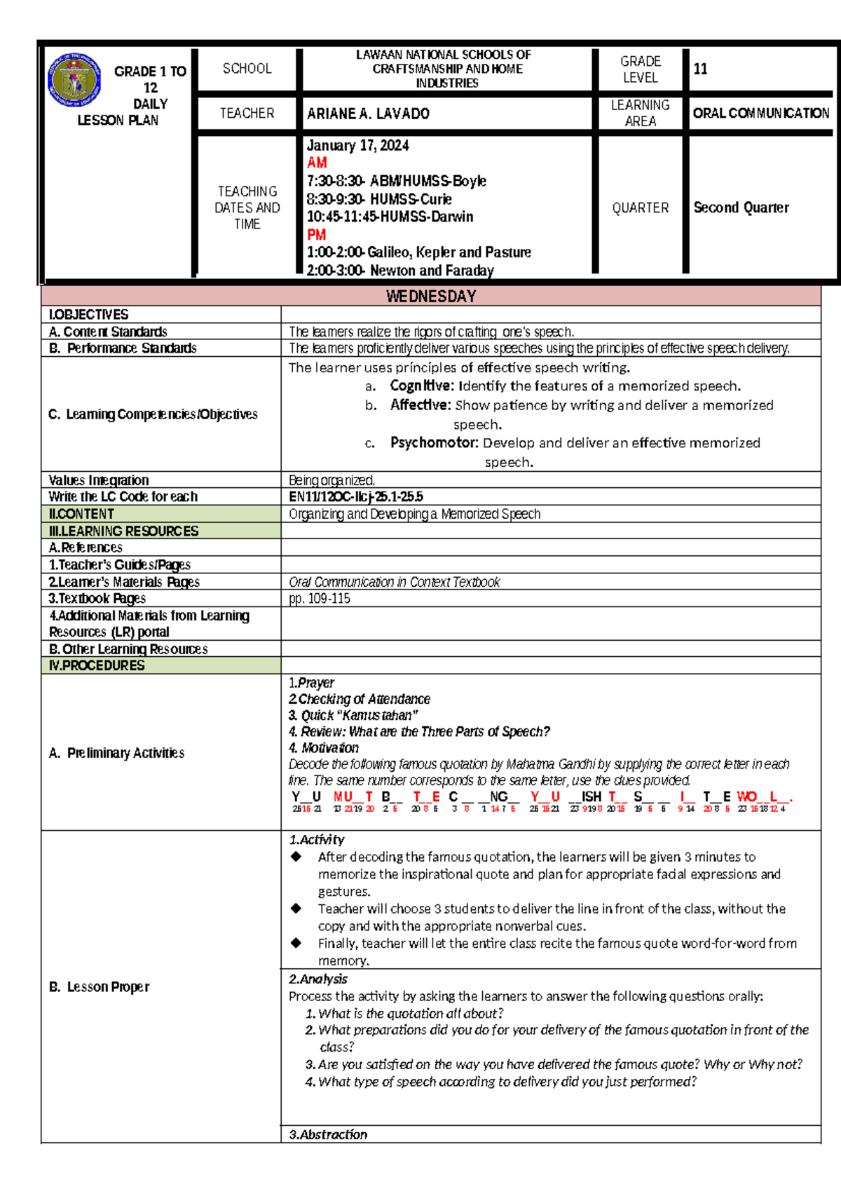 October 19, 2023- Types of speeches according to purpose - GRADE 1 TO ...