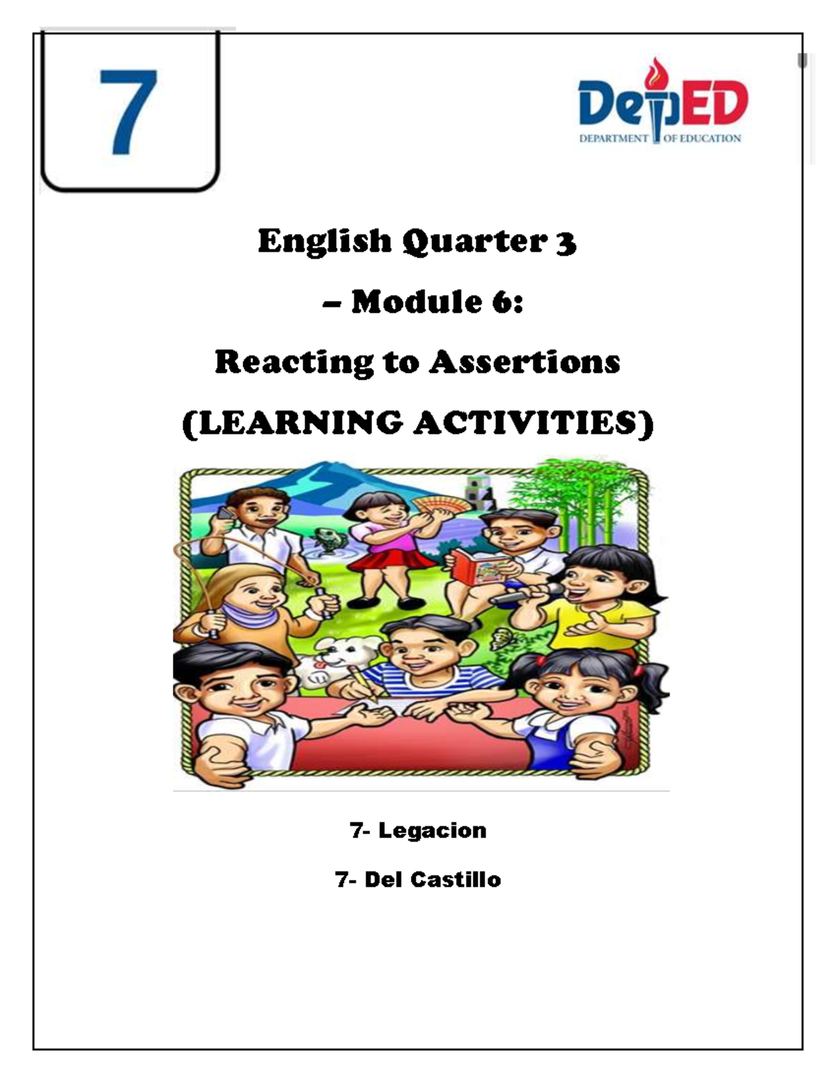 Module 6 and 1 - Learning Activities - English Quarter 3 – Module 6 ...