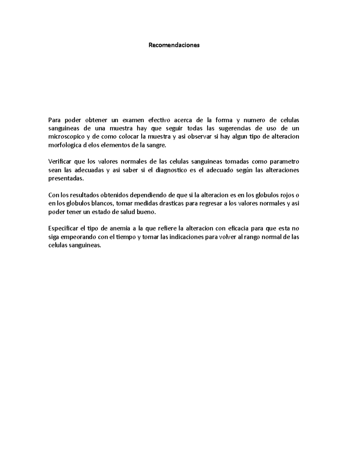 Recomendaciones - bueno es buen resumen el cual se entenderá para algún ...