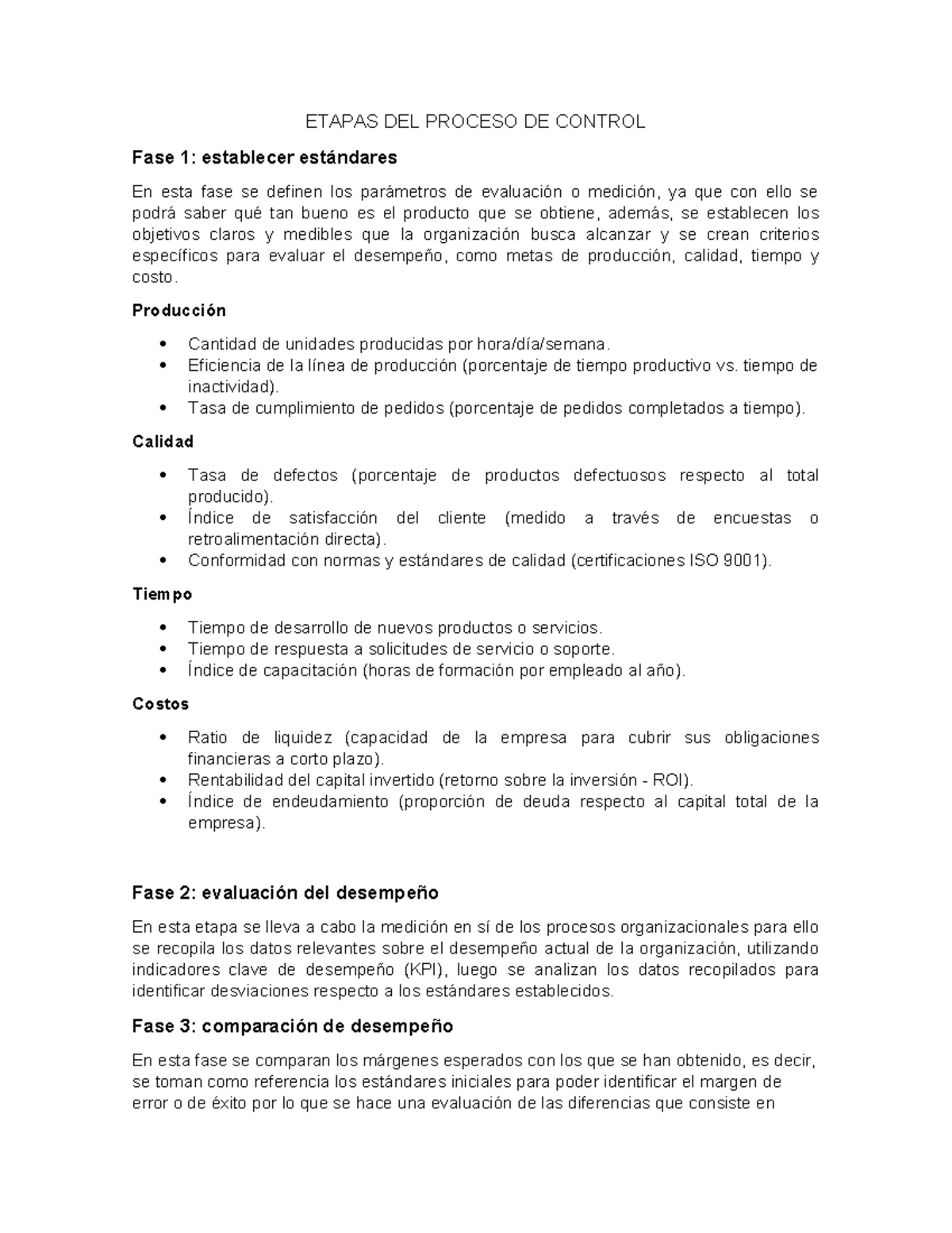 Etapas DEL Proceso DE Control - ETAPAS DEL PROCESO DE CONTROL Fase 1 ...