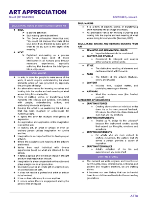 ARTA 211 Midterm Reviewer - PRINCIPLES OF ARTS AND DESIGN HARMONY Harmony in visual design means ...