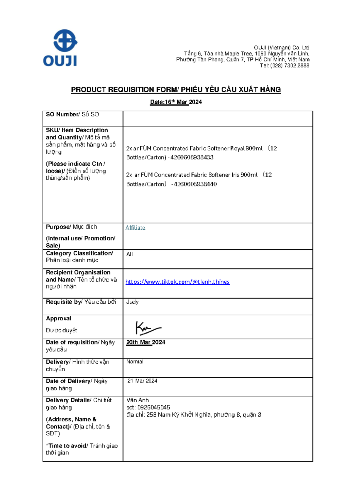 Yeah 1 PRF - 20-Mar-1 - OUJI (Vietnam) Co. Ltd Tầng 6, Tòa nhà Maple ...