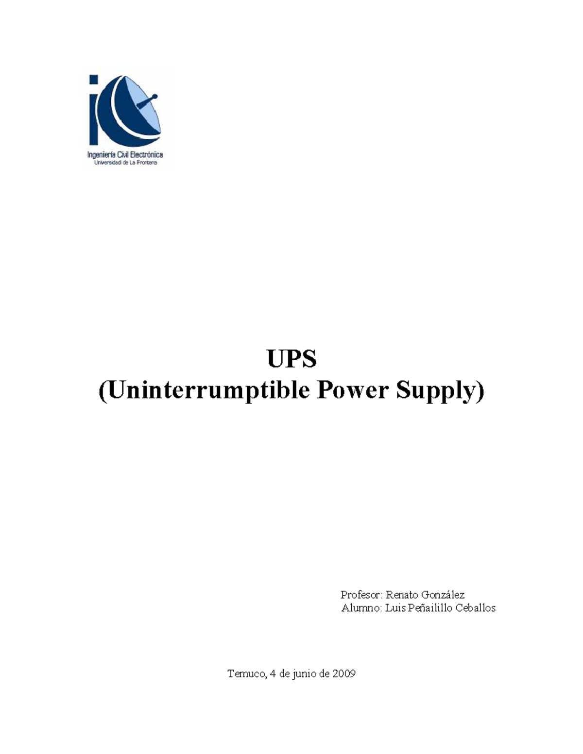 2892 - Lecture notes 10 - UPS (Uninterrumptible Power Supply) Profesor ...