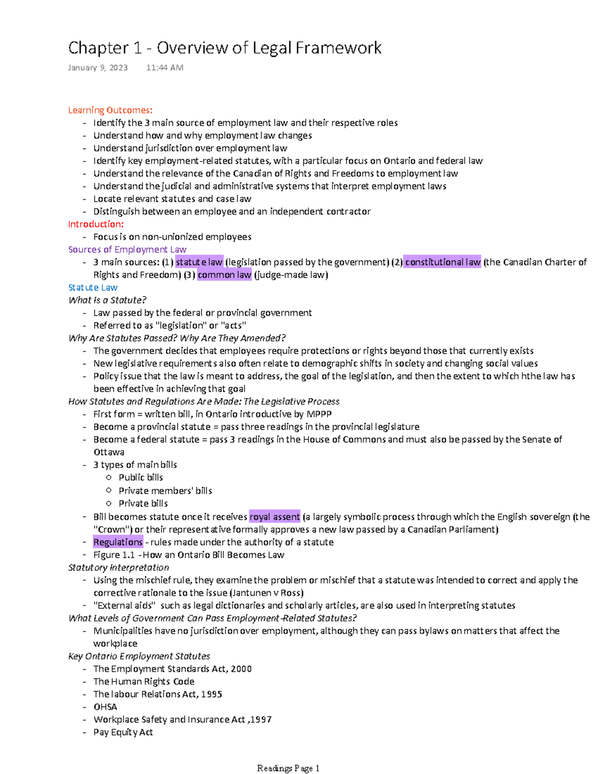 Chapter 1 - Learning Outcomes: - Identify the 3 main source of ...