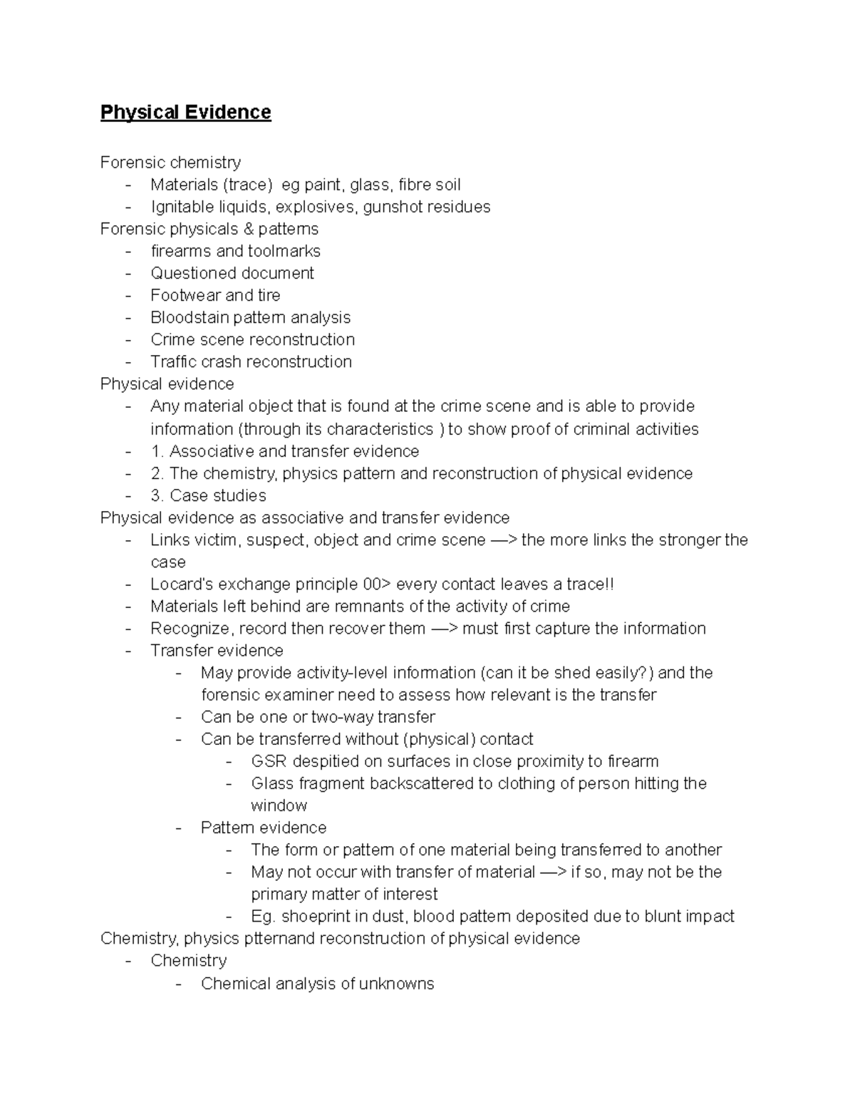 CM8002 Week 9 Guest Lecture Physical Evidence - Physical Evidence ...